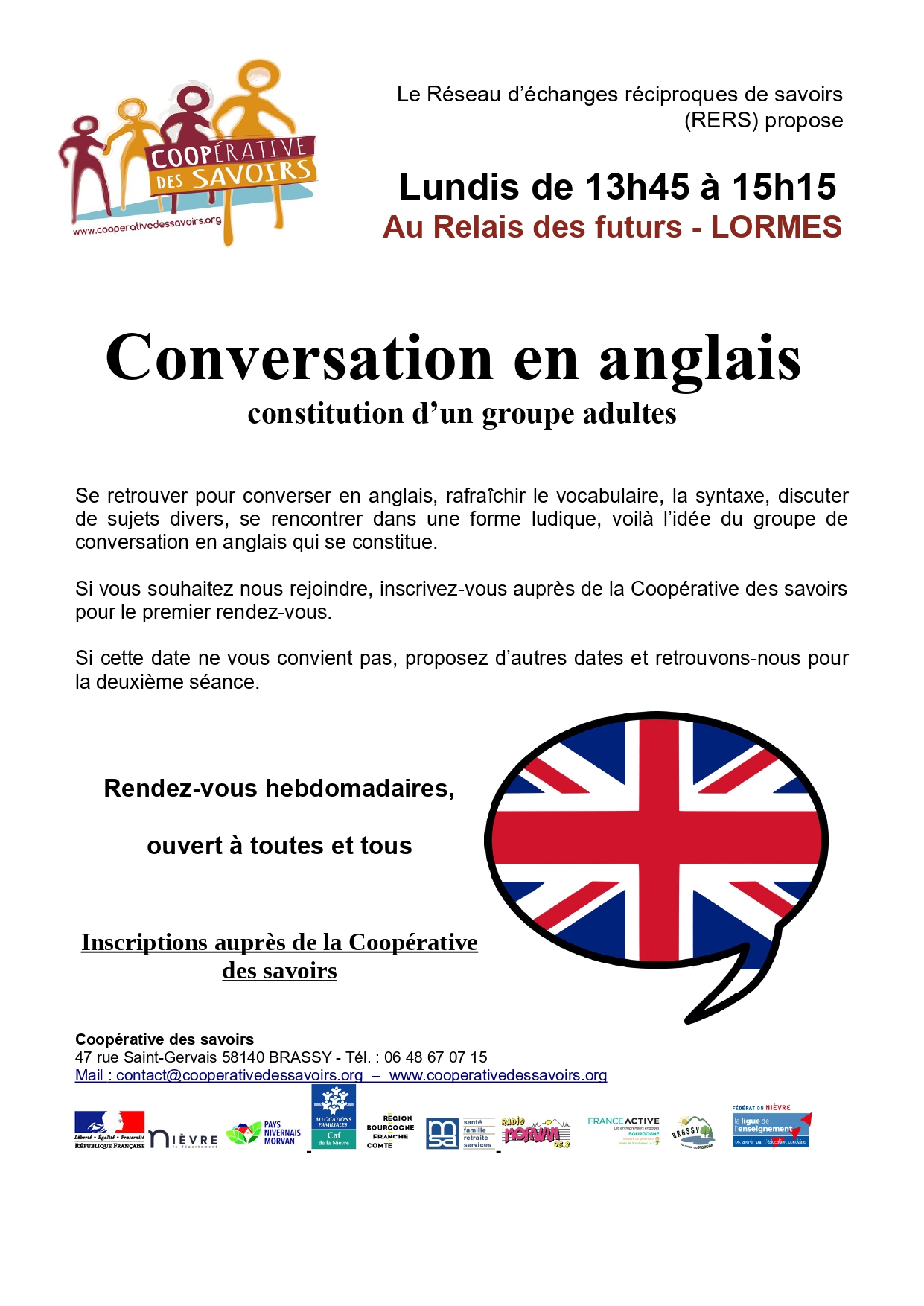 Conversation en anglais – Coopérative des Savoirs